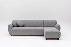 Designová rohová sedačka Jamiya 273 cm světle šedá - pravá
