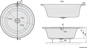 Polysan Oblo 165x48 cm vana kulatá s konstrukcí 72840