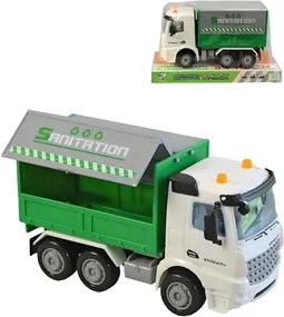 Popelářské auto zeleno-bílé 16 cm / Plast / Volný chod