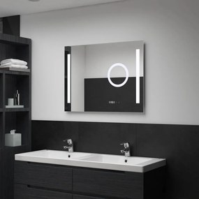 Koupelnové zrcadlo s LED světly a dotykovým senzorem | 80 x 60 cm