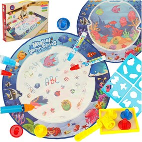 Creative Corner Vodní podložka pro malování vodní kreslení fixy šablony šablony váleček 80 cm kulatý vodní svět