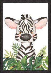 Plakát Safari Zebra - Obraz, Plakát Velikost: A3 - 29,7x42 cm, Volba rámu: bez rámu