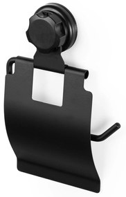 Držák na toaletní papír Compactor Bestlock Black, systém s přísavkou - bez vrtání