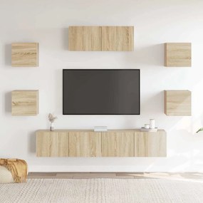 7dílný set TV skříněk dub sonoma kompozitní dřevo 3114512