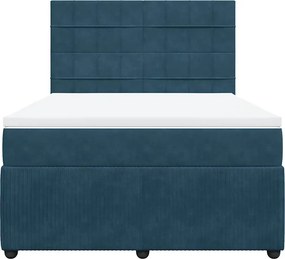 Box spring postel s matrací modrá 160 x 200 cm samet 3294686
