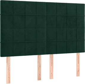 Čelo postele tmavě zelené 144x5x118/128 cm sametové 3116383