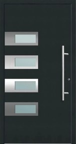 Solid Elements Vchodové dveře Smart, 90 P, rozměr vč. zárubně: 1000 × 2100 mm, AluClip hliník-plast, pravé, antracit/bílé, prosklené