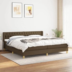 Box spring postel s matrací tmavě hnědá 200x200 cm textil