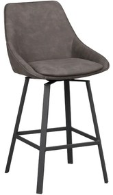 OnaDnes -20% Šedá čalouněná otočná barová židle ROWICO ALISON 65 cm