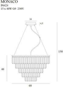 Maxlight Závěsné svítidlo Maxlight P0424 MONAKO Ø 60 cm