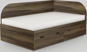 Dřevona - Elitte Dětská postel REA GARY 120x200 s úložným prostorem, pravá, OŘECH ROCKPILE