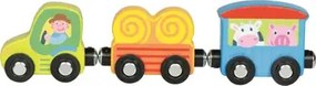 GOKI Dřevěný traktor s vlečkami Pepé / od 2 let