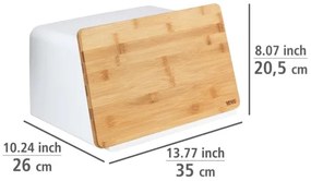 WENKO 54099100 - Chlebník KUBO 35x26,5 cm bílá/hnědá