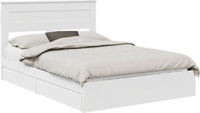 Postel s úložným prostorem Bílá 160 x 200 cm Kompozitní dřevo 3409898