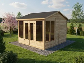 nejzahradnidomek.cz - Dřevěný domek PAMPA se sedlovou střechou - Premium, barva natur, (3,2 × 3,2 m), S_PAMPA2