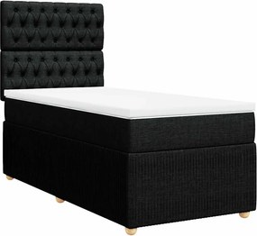 Box spring postel s matrací černá 90x190 cm textil 3291920
