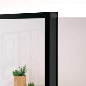 Interiérové dveře černé 76x201,5 cm tvrzené sklo a hliník úzké 153662