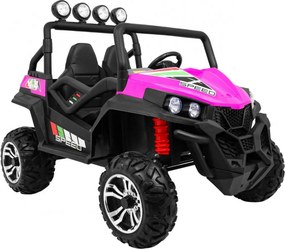 Ramiz Terénní bugina pro děti růžová + pohon 4x4 + dálkové ovládání + nosič zavazadel + rádio MP3 + LED