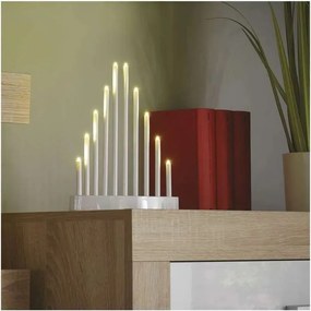 EMOS LED svícen bílý 24,5cm s časovačem DCAW01
