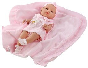 BERBESA luxusní panenka miminko Ema 39 cm růžová