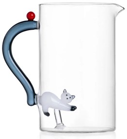 Ichendorf Milano designové džbány Tabby Cat Jug White Cat with Smoke Tail & Berry