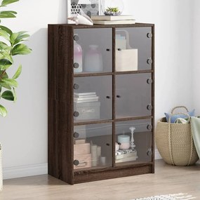 Highboard s dvířky hnědý dub 68 x 37 x 109 cm kompozitní dřevo