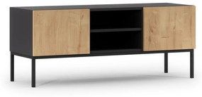 TV stolek LANZZI, 120x50x40, černá/dub artisan