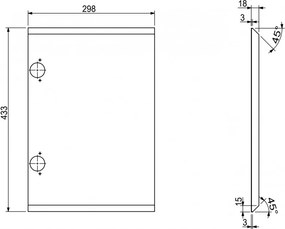 Mexen Mexen, Rýhované čelo pro korpus koupelnové skříňky 30 x 43,5 cm, bílá matná, 91A21-0300-470-1-01