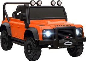 AIYAPLAY Dětské elektrické auto, 12V bateriový pohon, dálkové ovládání, hudební funkce, klakson, LED světla, oranžová