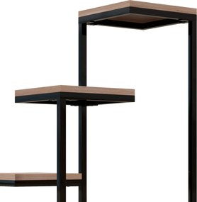 Outsunny Kovový a Dřevěný Stojan na Rostliny s Květinami 4 Úrovně Průmyslový Styl 40L x 40Š x 75,5V cm