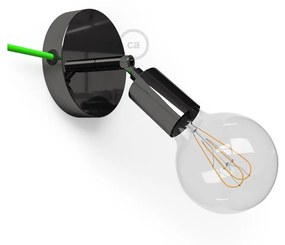 creative cables Spostaluce metallo 90°, černý perleťový nastavitelný zdroj světla s textilním kabelem a bočními otvory Barva kabelu: Třpytivě šedá - RL03