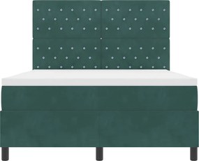 Postel s boxspringem s matrací Tmavě zelená 140 x 190 cm samet 3339767