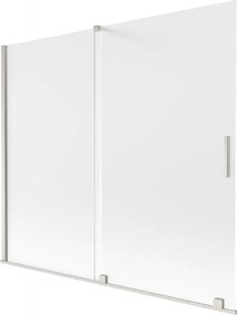 Mexen Velar, 2-křídlová posuvná vanová zástěna 180 x 150 cm, 8mm sklo námraza, broušená ocel, 896-180-000-31-97