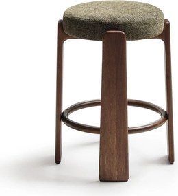 Zelená/v tmavě přírodní barvě barová stolička z jasanového dřeva (výška sedáku 65 cm) Granite – Kave Home