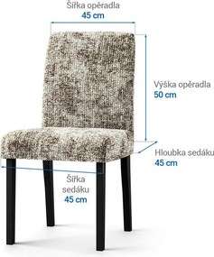 Bielastické potahy MARMO béžové židle s opěradlem 2 ks (45 x 45 x 50 cm)
