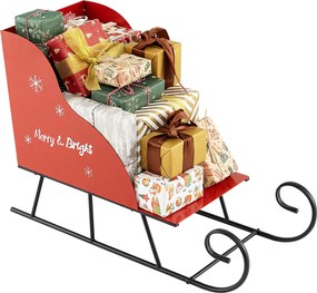 Costway Kovový košík na sáně pro Santa Clause Dárky pro Santa Clause Úložné saně