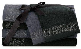 Sada 6 ks ručníků BELLIS klasický styl černá