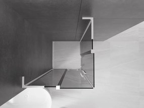 Mexen Velar L Duo, sprchový kout s posuvnými dveřmi 80 x 80 cm, 8mm šedé sklo, bílá matná, 871-080-080-02-43-20