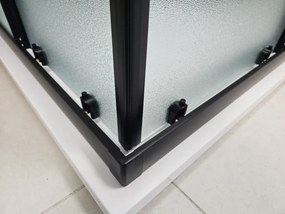 POINT Q BLACK HARD 80x80 Grape Čtvercový sprchový kout s mramorovou vaničkou