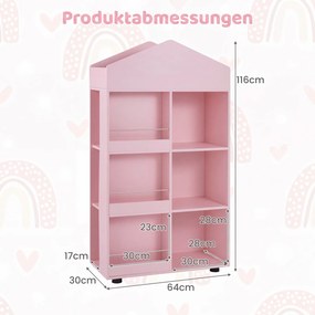 Costway Montessori dětská polička 116 cm Knihovnička Dětská polička na dřevo