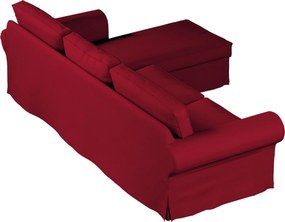 Potah na pohovku IKEA Ektorp 2-místná s lenoškou barva červená látka pletený vzor