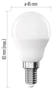 Emos lighting LED žárovka Basic Mini Globe / E14 / 5,5 W (40 W) / 470 lm / teplá bílá 1525741451