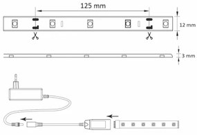 RGB LED Stmívatelný venkovní pásek Wi-Fi LED/8W IP65 2 m Tuya