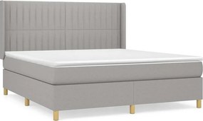 Box spring postel s matrací světle šedá 160 x 200 cm textil 3132161