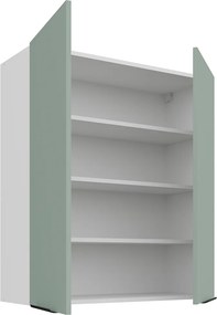 ARIA sb | horní skříňka 80 G-90 2F policová | 80 cm | VYSOKÁ | ANTI FINGERPRINT povrch | bílá/aquamarine