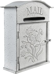 Světle šedá retro poštovní schránka Mail - 26*10*31 cm