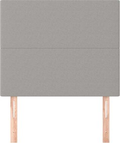 Čelo postele světle šedé 90x5x118/128 cm látkové 3116034
