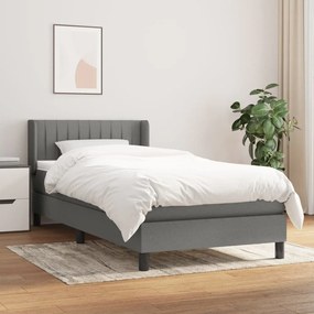 vidaXL Box spring postel s matrací 90x190 cm textil [3129835] Barva: Tmavě šedá