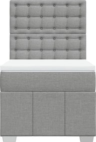 Box spring postel s matrací světle šedá 90x200 cm textil 3293865