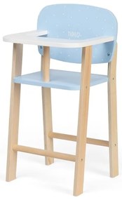 Tidlo Dřevěná židlička na krmení panenek modrá